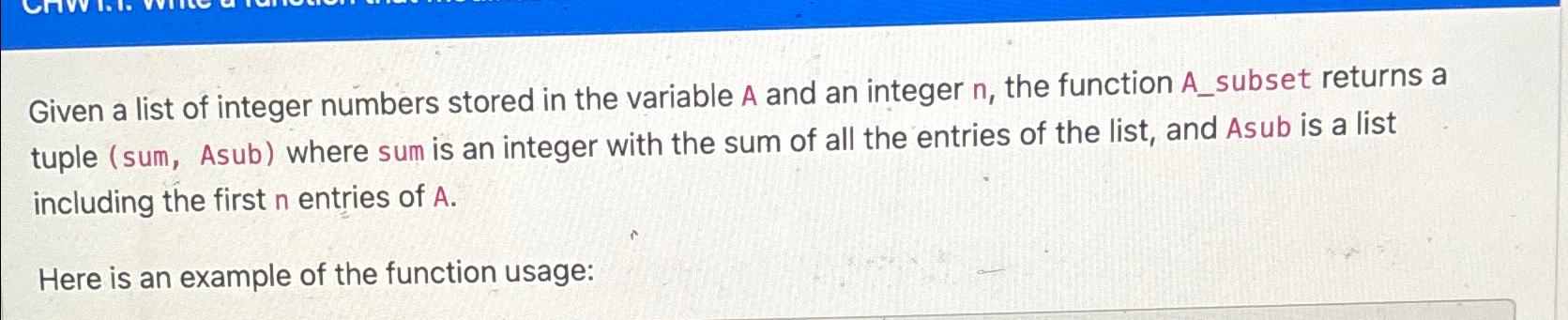 Solved Given a list of integer numbers stored in the | Chegg.com