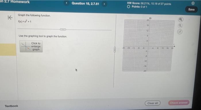 Solved Graph the following function. f(x)=x2−10 Use the | Chegg.com