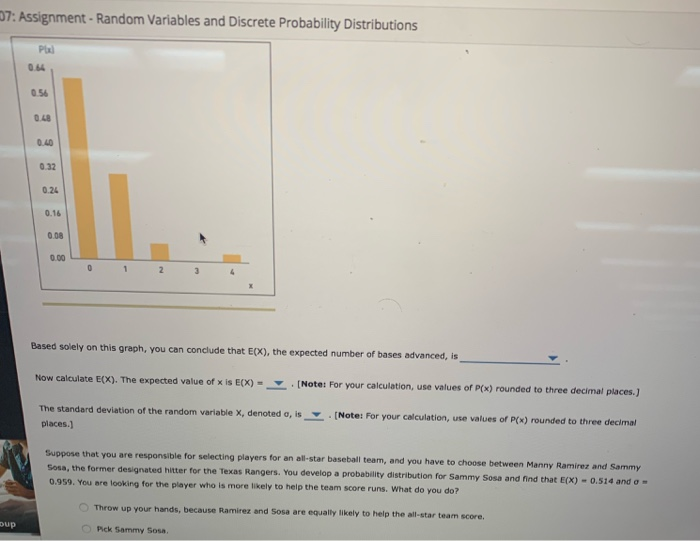 Solved 07: Assignment-Random Variables and Discrete | Chegg.com