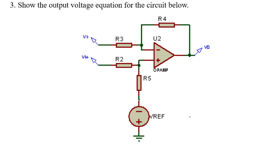 Solved Show the output voltage equation for the circuit | Chegg.com