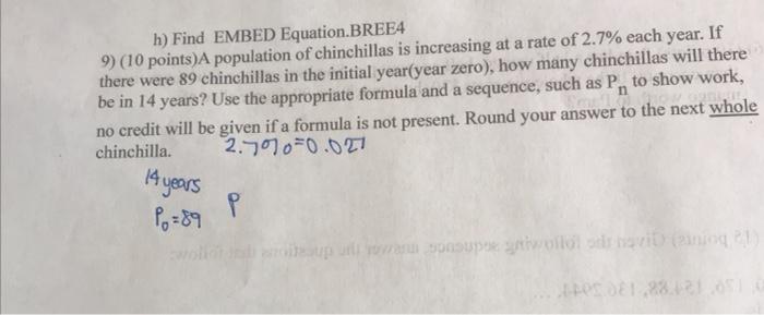 Solved h) Find EMBED Equation.BREE4 9) (10 points)A | Chegg.com