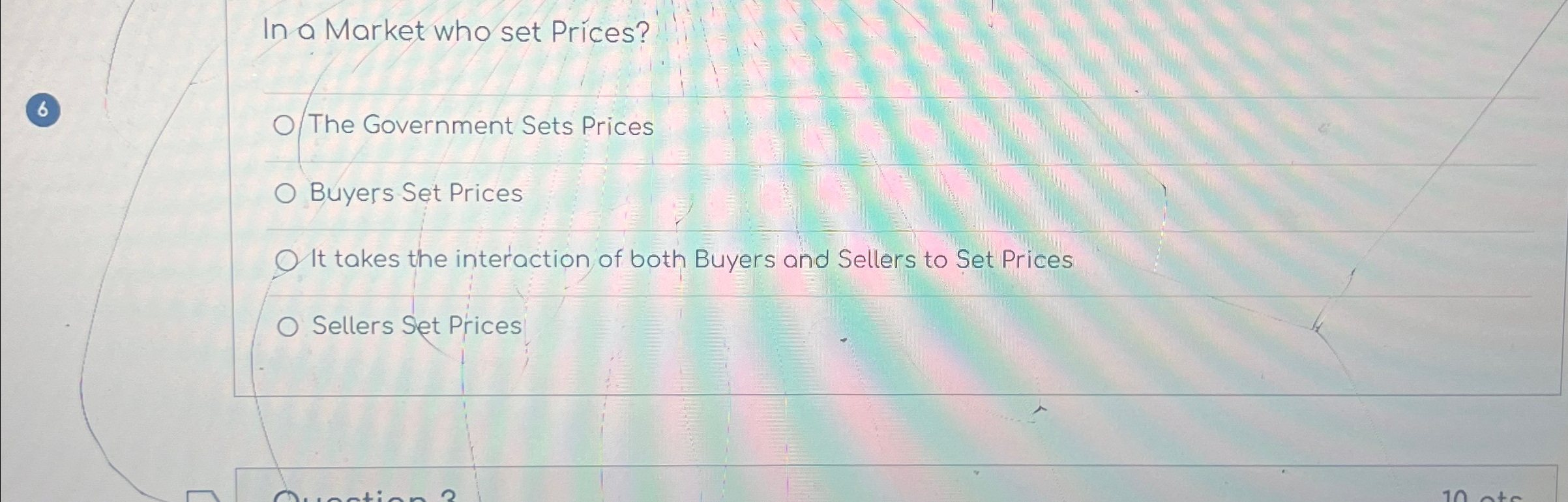 Solved In a Market who set Prices?6The Government Sets | Chegg.com