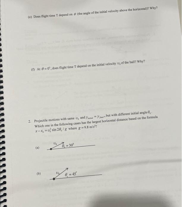 Solved (b) Does flight range R depend on the initial | Chegg.com