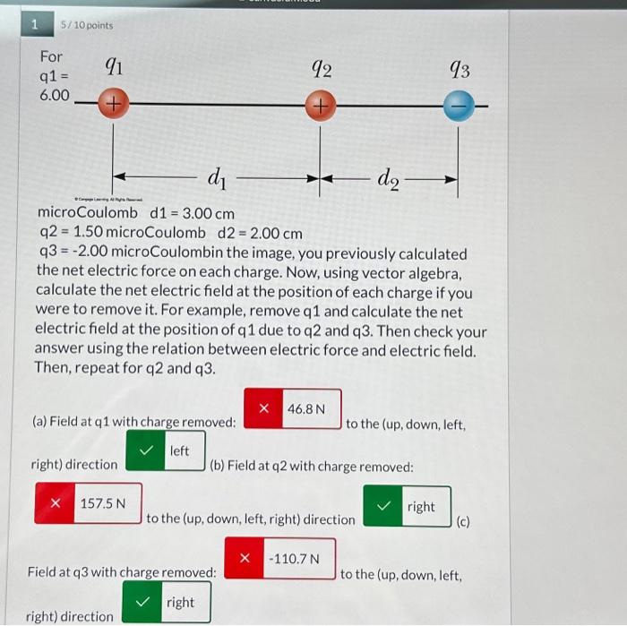 Solved microCoulomb d1=3.00 cm q2 =1.50 microCoulomb d2 | Chegg.com