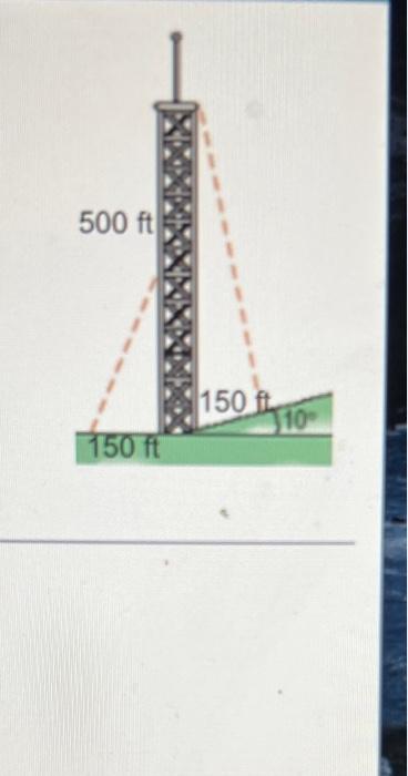 Solved The height of a radio tower is 500 feet, and the | Chegg.com
