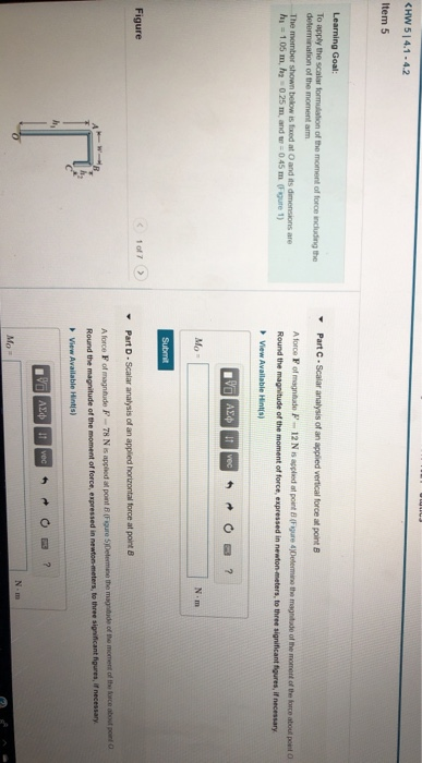 Solved Part B. Scalar analysis of an applied vertical force | Chegg.com