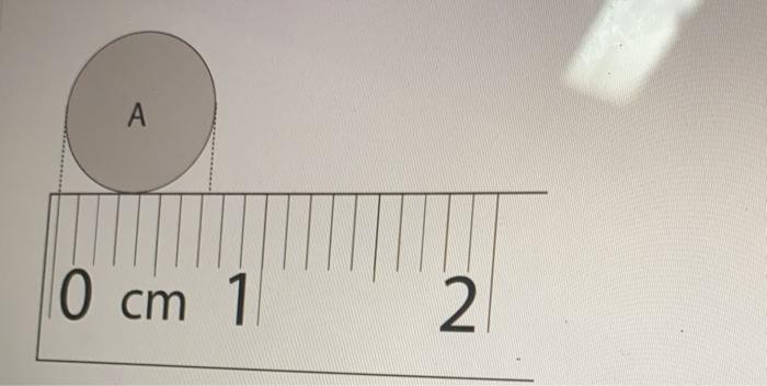 Solved the measured diameter in cm of object (A ) using the | Chegg.com