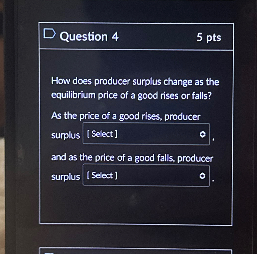 Solved Question 45 ﻿ptsHow does producer surplus change as | Chegg.com