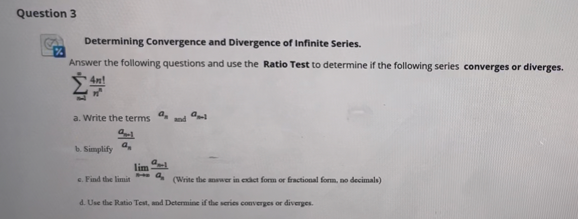 Solved Determining Convergence and Divergence of Infinite | Chegg.com