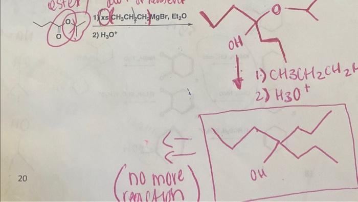 Solved 1) xsCH3CH2CH2)MgBr,Et2O 2) H3O+ | Chegg.com