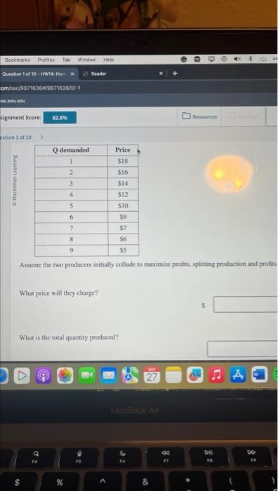 Solved Assume the two producers initially collode to | Chegg.com