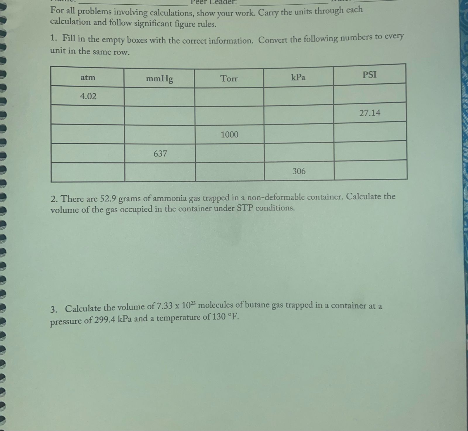 Solved For all problems involving calculations, show your | Chegg.com