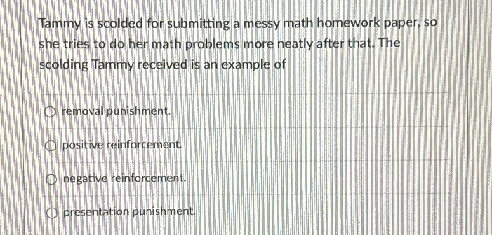 Solved Tammy is scolded for submitting a messy math homework | Chegg.com
