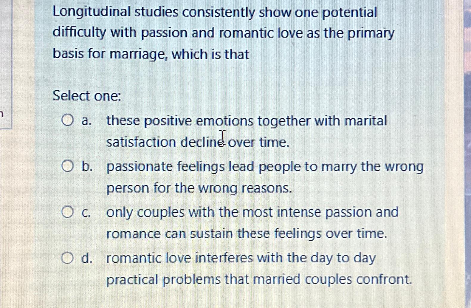 Solved Longitudinal studies consistently show one potential | Chegg.com