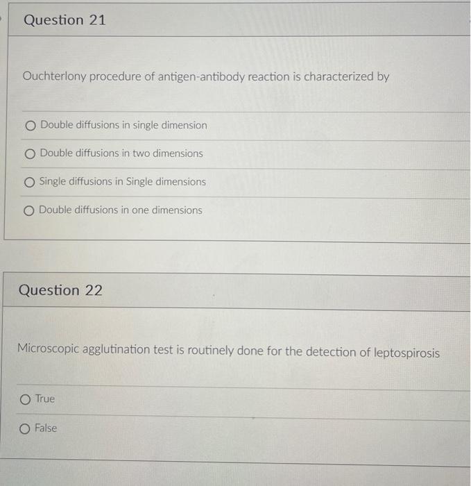 Solved Ouchterlony procedure of antigen-antibody reaction is | Chegg.com