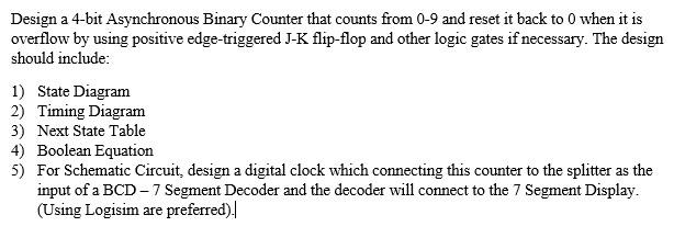 Solved Design a 4-bit Asynchronous Binary Counter that | Chegg.com