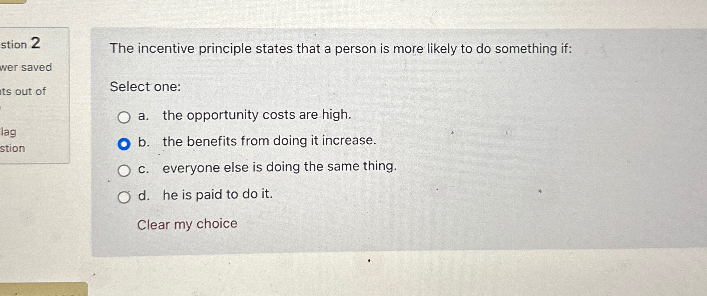 Solved stion 2wer savedits out ofThe incentive principle | Chegg.com