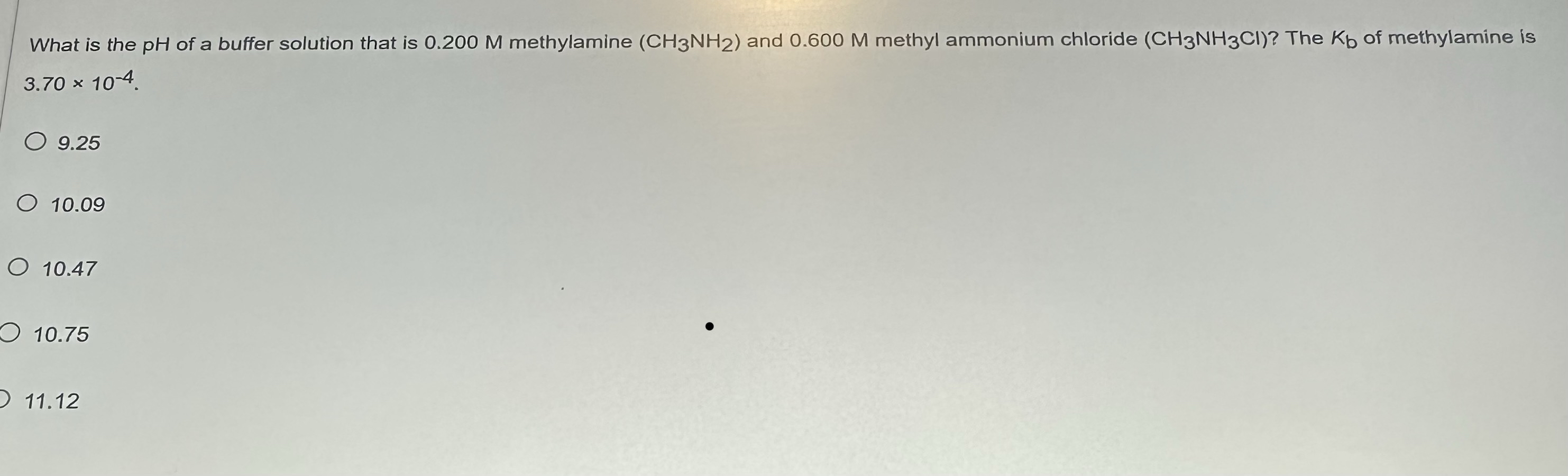 Solved Question 225 ﻿pointsWhat is the pH ﻿of a buffer | Chegg.com