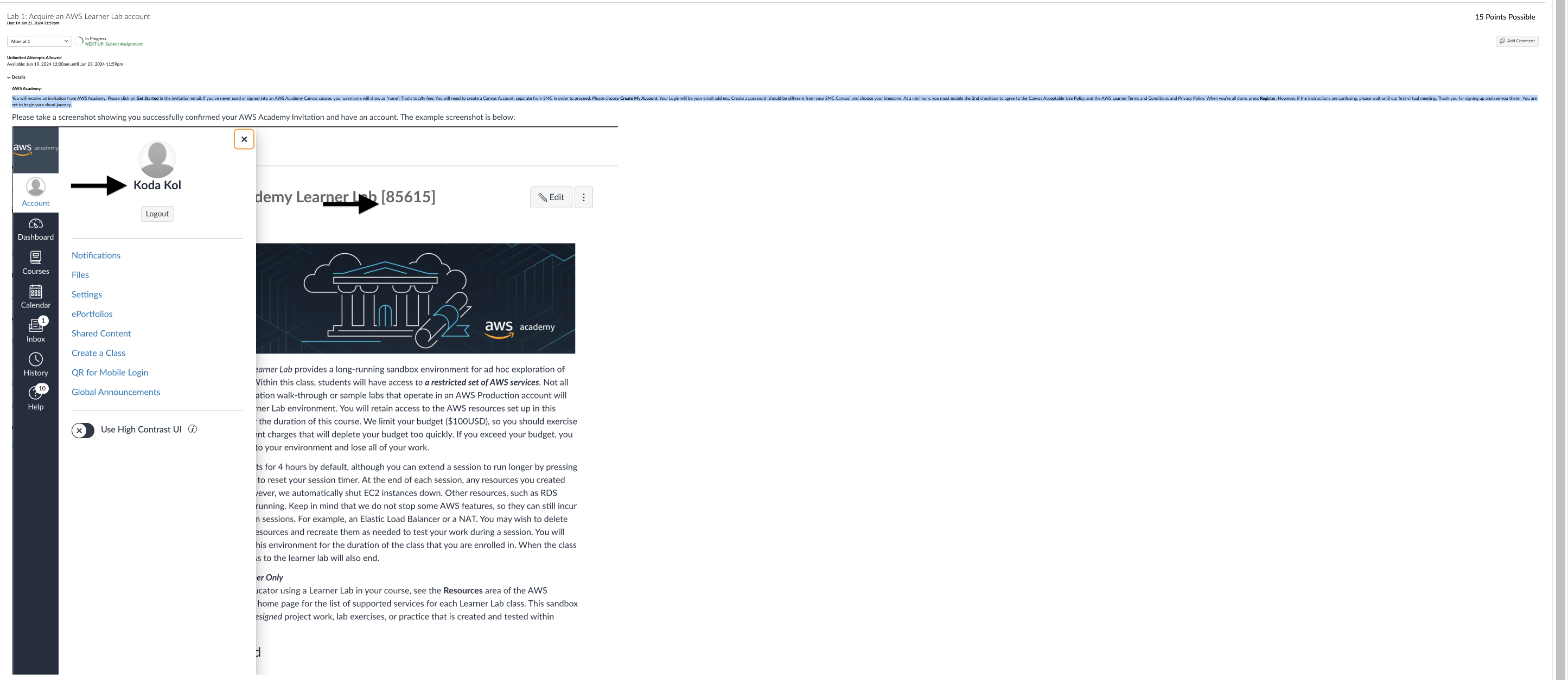 Solved You will receive an invitation from AWS Academy. | Chegg.com