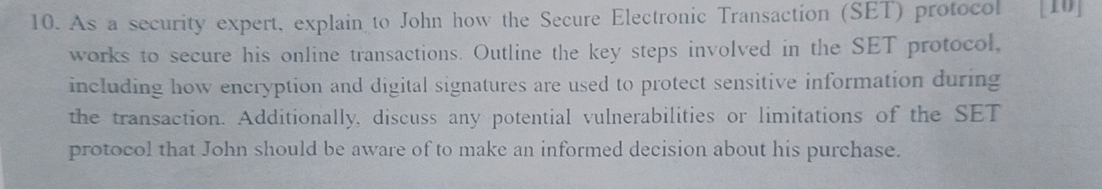 Solved As a security expert, explain to John how the Secure | Chegg.com