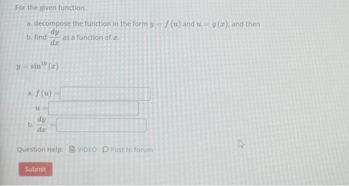 Solved For the given function, a. decompose the function in | Chegg.com