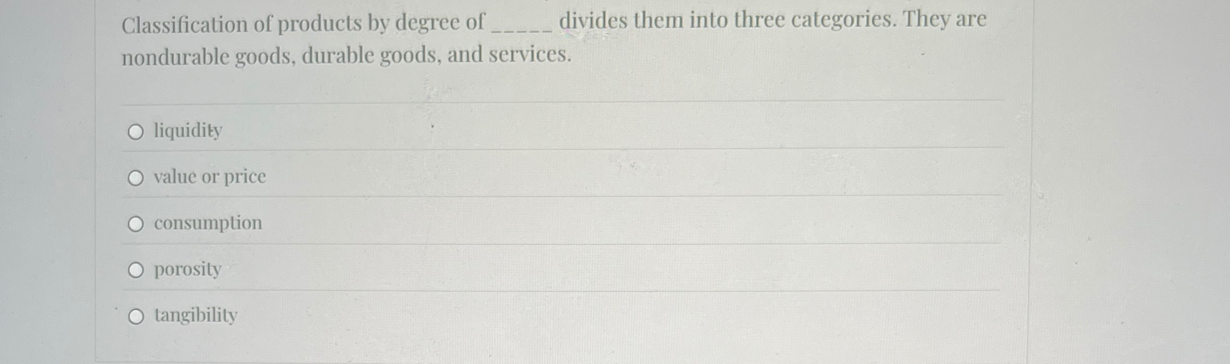 Solved Classification of products by degree ofdivides them | Chegg.com