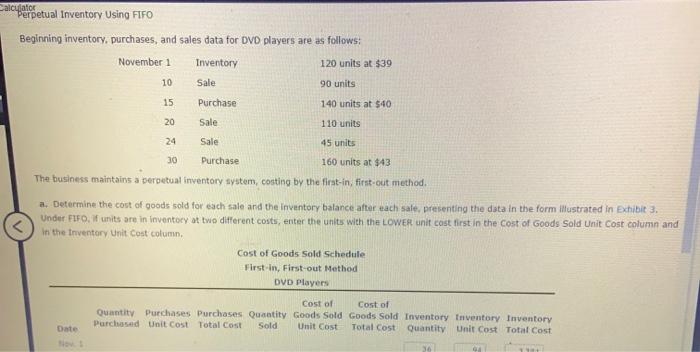 Solved Calculator Perpetual Inventory Using FIFO Beginning | Chegg.com