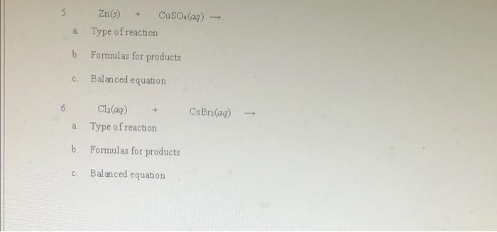 Solved X7.4 - Predicting Reaction Products Name Directions: | Chegg.com