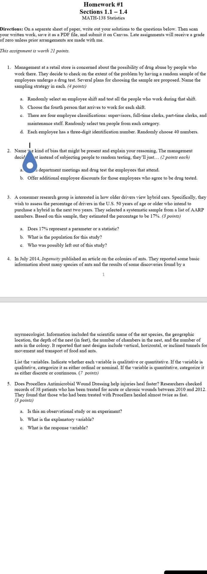 Solved Directions: On a separate sheet of paper, write out | Chegg.com