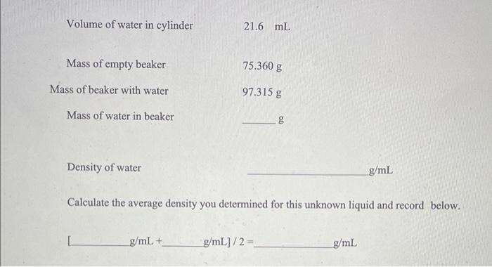 Solved Table 1. Densities of several substances1 Explain why | Chegg.com