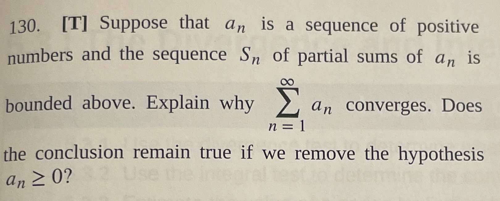 Solved [T] ﻿Suppose that an ﻿is a sequence of positive | Chegg.com
