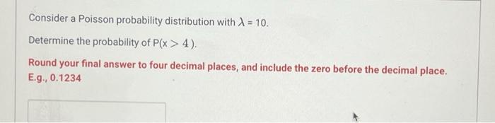 Solved Consider a Poisson probability distribution with | Chegg.com