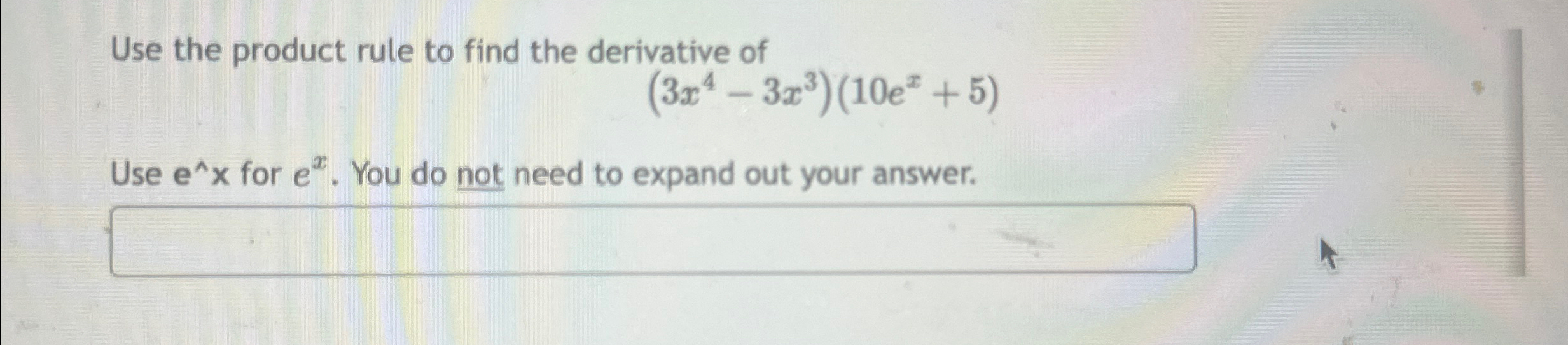 Use the product rule to find the derivative | Chegg.com