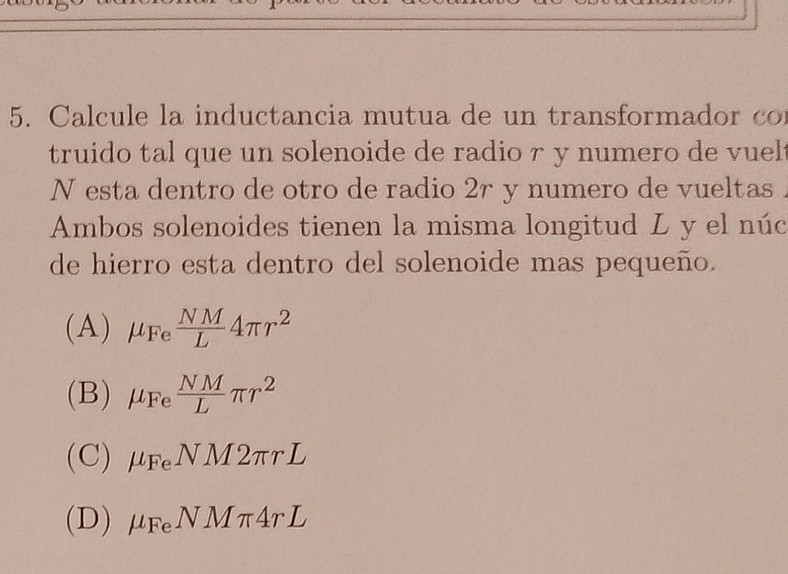 Solved 5. Calculate the mutual inductance of a transformer | Chegg.com