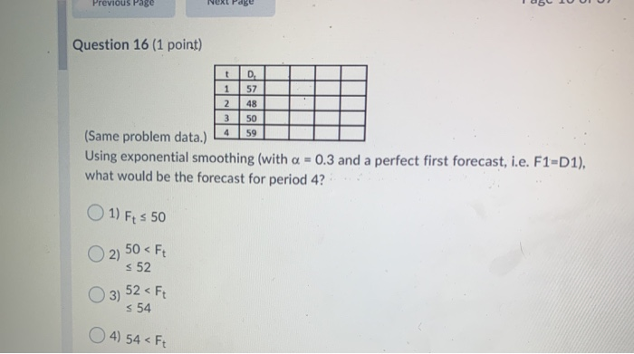 Solved Previous Page Next Page B Question 16 (1 point) 3 50 | Chegg.com