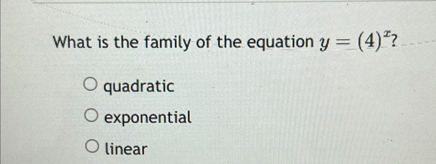 Solved What is the family of the equation | Chegg.com
