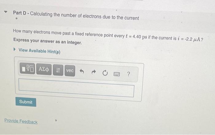 Solved How many electrons move past a fixed reference point | Chegg.com