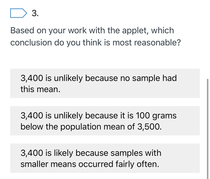 Solved 1. The applet is selecting random samples from the | Chegg.com