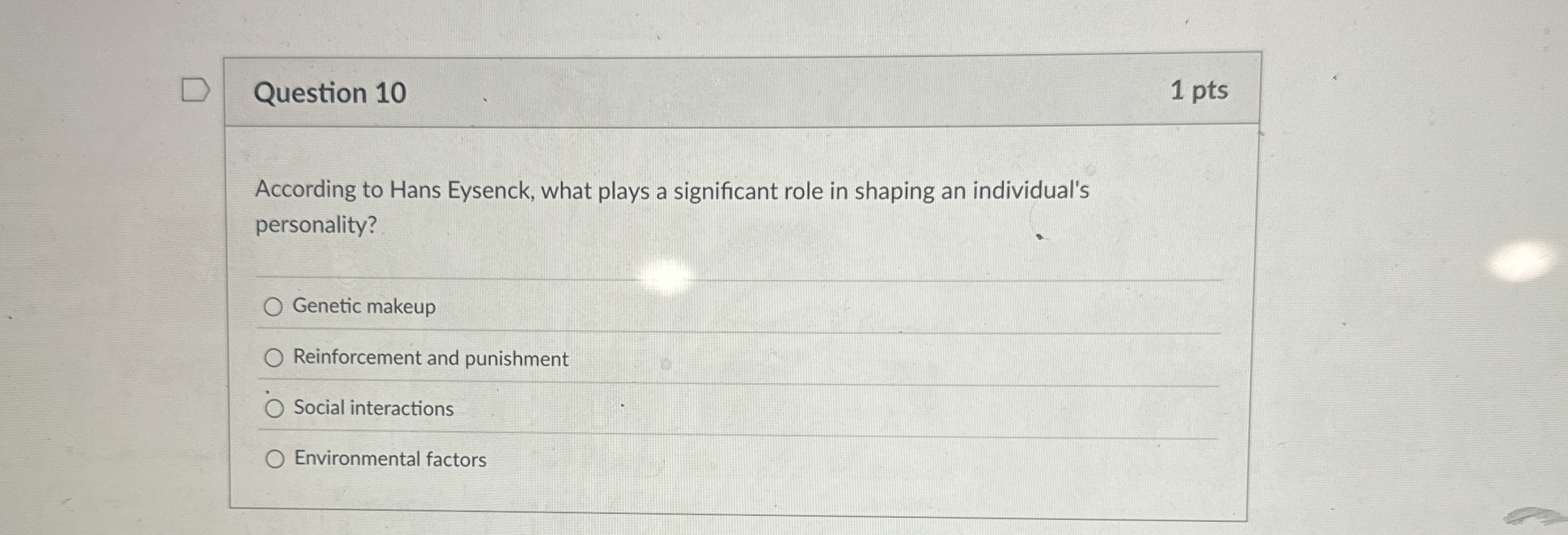 Solved Question 101 ﻿ptsAccording to Hans Eysenck, what | Chegg.com