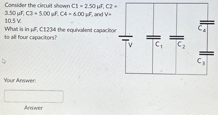 Solved Consider the circuit shown C1=2.50μF,C2= | Chegg.com
