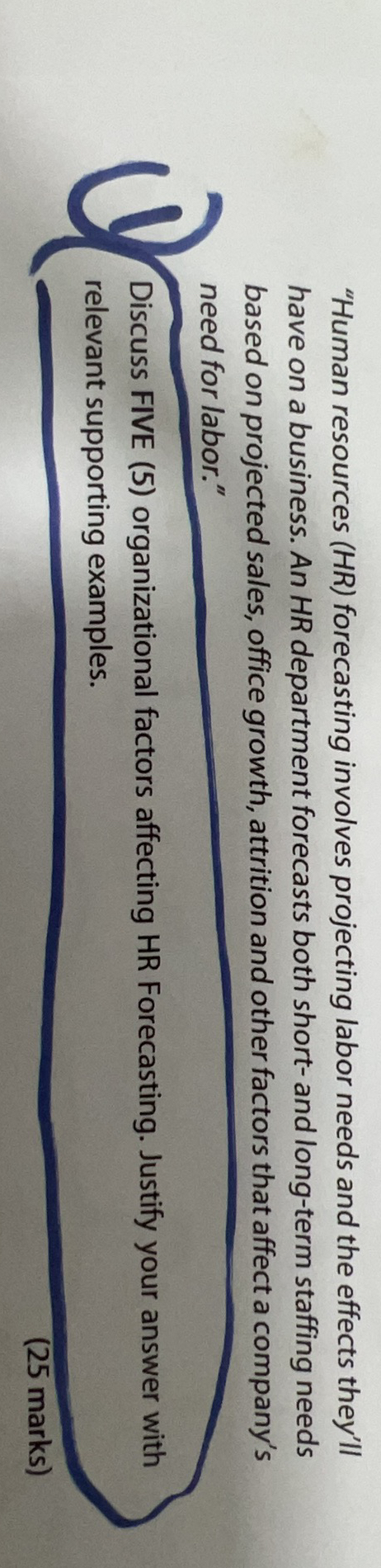Solved "Human resources (HR) ﻿forecasting involves | Chegg.com