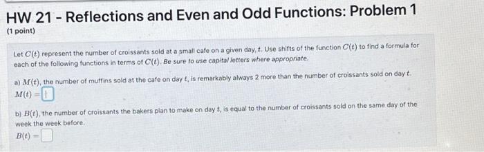 Solved HW 21 - Reflections and Even and Odd Functions: | Chegg.com