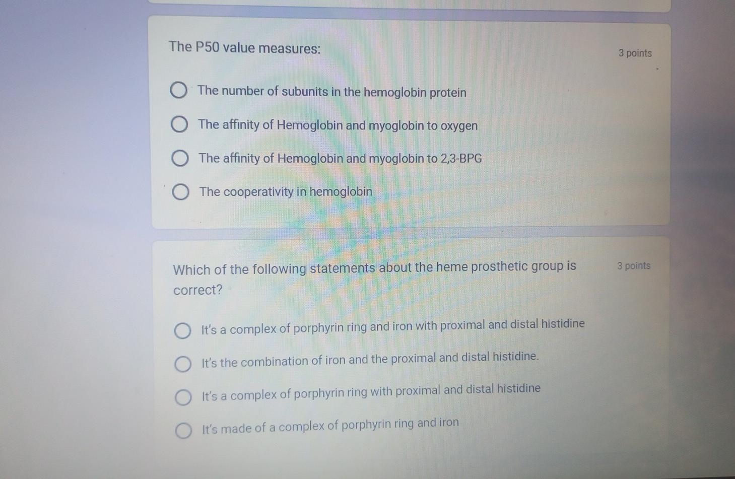 Solved The P50 value measures: 3 points The number of | Chegg.com