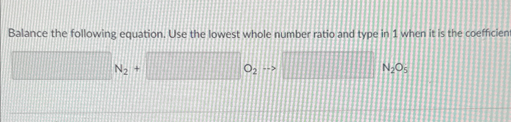 Solved Balance the following equation. Use the lowest whole | Chegg.com
