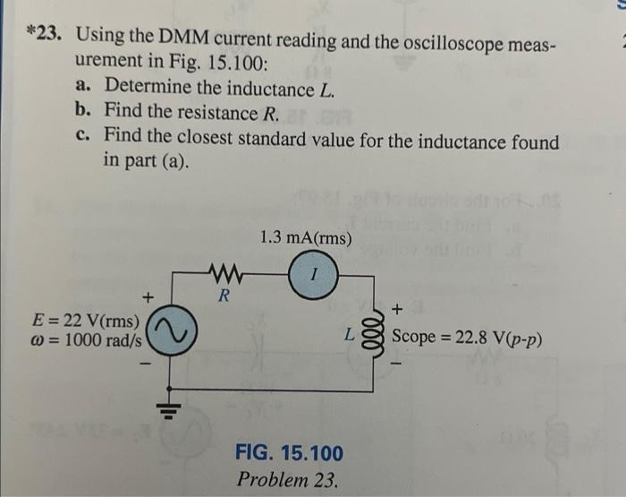 Solved 23. Using the DMM current reading and the | Chegg.com