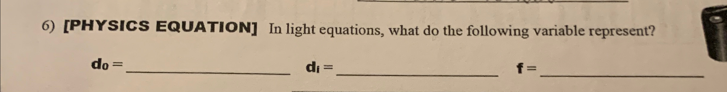 Solved [PHYSICS EQUATION] ﻿In light equations, what do the | Chegg.com