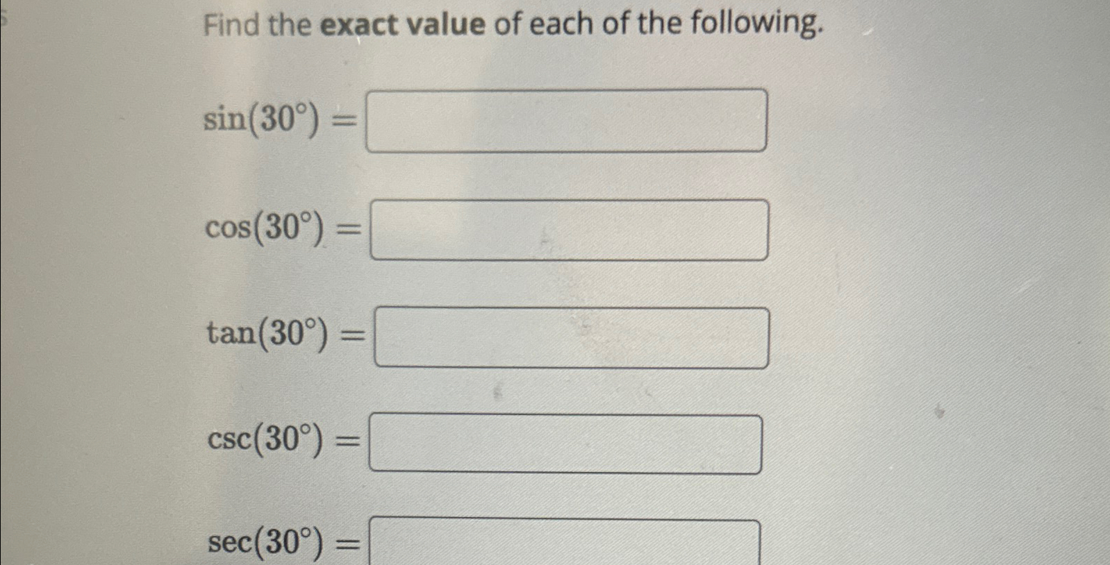 Solved Find the exact value of each of the | Chegg.com