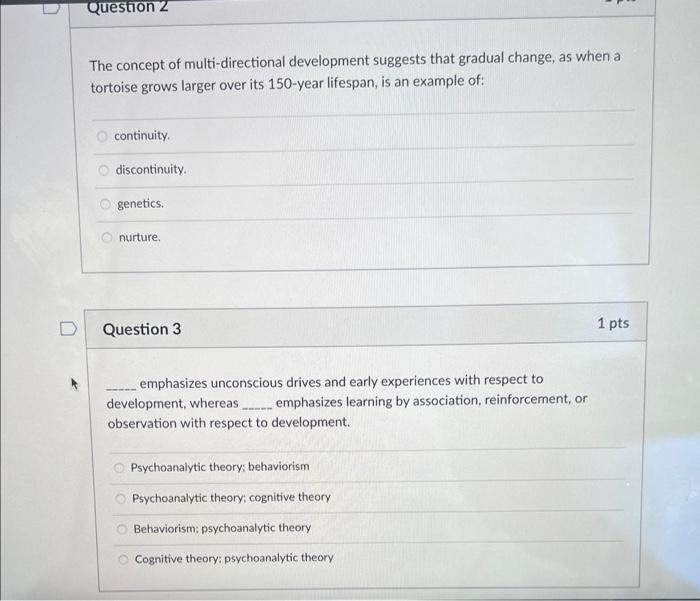 Solved The concept of multi-directional development suggests | Chegg.com