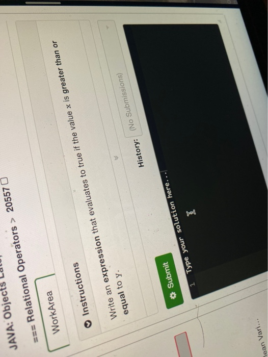 Solved === Relational Operators > 206080 Work Area | Chegg.com