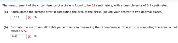 Solved "The measurement of the circumference of a circle is | Chegg.com